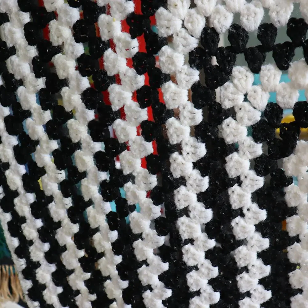 Handmade | Bedding | Handmade Black White Crochet Granny Square Throw ...